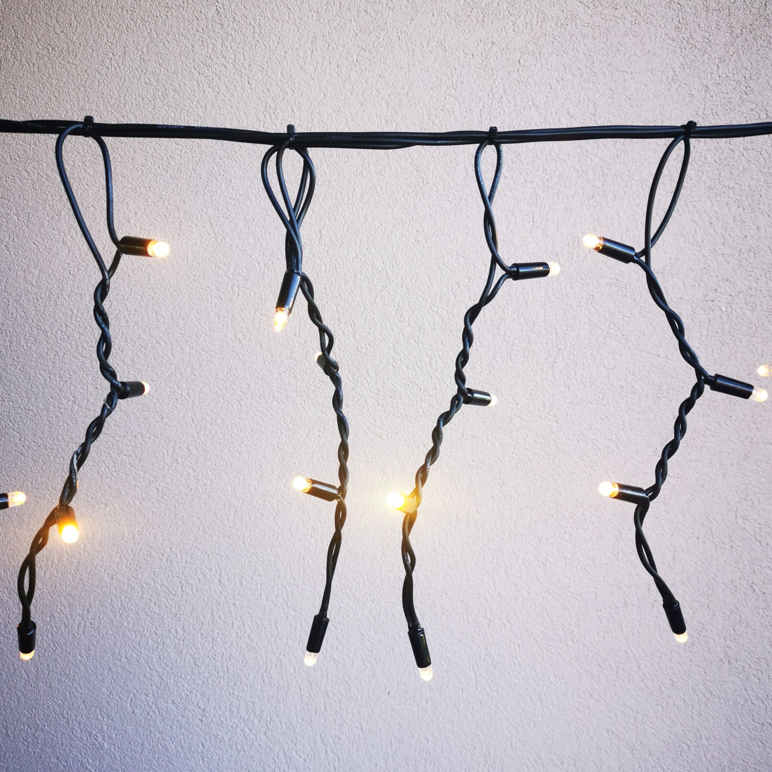 Outdoor Fringe Fairy Lights | 5m Black Rubber Cable Connectable | 30cm ...